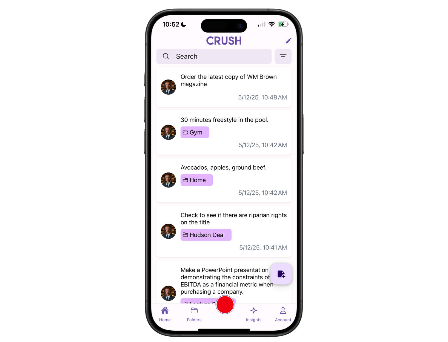 The world's first AI VOICE-TO-NOTE recorder – CRUSH
